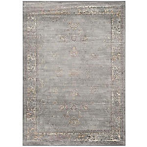 SAFAVIEH Vintage Collection Area Rug - 10' x 14', Grey & Multi, Oriental Distressed Viscose Design, Ideal for High Traffic Areas in Living Room, Bedroom (VTG117-2770)