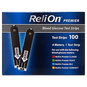 Relion Premier Test Strips 100 Count Bundled with ReliOn Ultra-Thin Blood Lancets, 100 Count and Pill Organizer by Samba Life