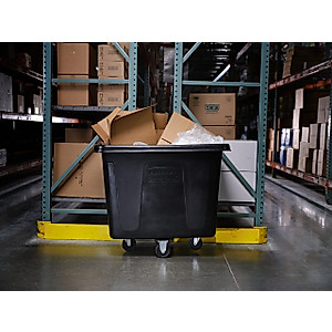 Rubbermaid Commercial MDPE 102.9-Gallon Laundry and Waste Collection Cube Truck, Rectangular, 31-Inch Width x 43-3/4-Inch Depth x 37-Inch Height, Black (FG461600BLA)