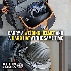 Klein Tools 55664 Replacement Bands with Clip to Secure Hard Hats and Safety Helmets to the Tradesman Pro Ironworker and Welder Backpack,Black