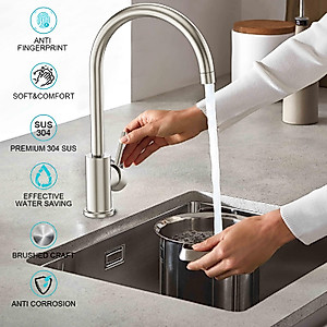 Bar Sink Faucet, Single Hole Stainless Steel Sink Faucet for Kitchen Bathroom Farmhouse RV Campers, Brushed Nickel Single Handle Bathroom Sink Faucet