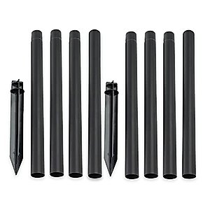 ZOOHAR Stainless Steel Light Poles Solar Lights Poles with Spikes Replacement ABS Lights Stakes for Christmas Garden Lights (8 Pieces)-8 Light Poles + 2 Lights Stake