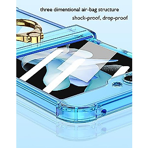 GO-VOLMON Clear Case for Galaxy Z Flip 5 with Magnet and Ring, Transparent Kickstand Case for Samsung Galaxy Z Flip 5 for Man and Woman, Shockproof Phone Case with Hinge Protector for Z Flip 5