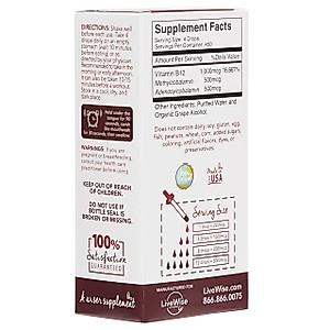 Liquid B12 Vitamin Sublingual – All-Natural Liquid Vitamin Vegan B12 Drops – Non-GMO Adenosylcobalamin Methylcobalamin B12 Supplement – Boost Your Immune System, Metabolism, Energy and Focus!