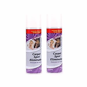 Capture Carpet Spot Eliminator - Stain Remover, Spray Cleaner - Clean Carpet, Furniture, Rug, Upholstery, Clothes, Fabric, Couch, Pet Stains - Home, Car, or Office - 16oz Portable Spray Can (2 Pack)