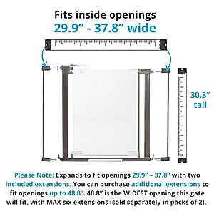 Qdos Safety Crystal Designer Baby Safety Gate - Meets Tougher European Standards - Modern Design and Unparalleled Safety - Beauty & Safety Together - Simple Installation | Pressure Mount