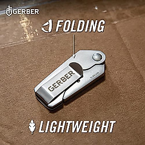 Gerber Gear 22-41830N EAB Pocket Knife and Money Clip, EDC Gear, Fixed Blade Knife, Stainless Steel