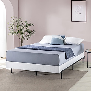 Zinus No Assembly Metal Box Spring / 7.5 Inch White Mattress Foundation/Sturdy Metal Structure, Split King & Compack Metal 7 Inch Support Bed Frame for Box Spring and Mattress Set, Black, King