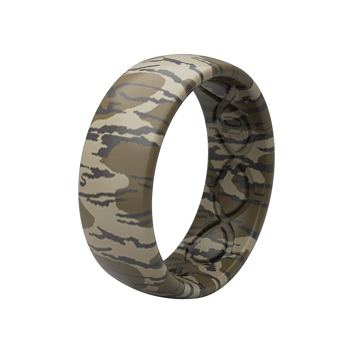 Groove Life Mossy Oak Bottomland Camo Silicone Ring - Breathable Rubber Wedding Rings for Men, Lifetime Coverage, Unique Design, Comfort Fit Ring - Size 10