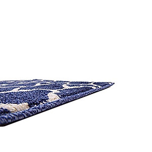 Unique Loom Trellis Collection Modern Morroccan Inspired with Lattice Design Area Rug, Runner 2' 0" x 6' 1", Dark Blue/Navy Blue
