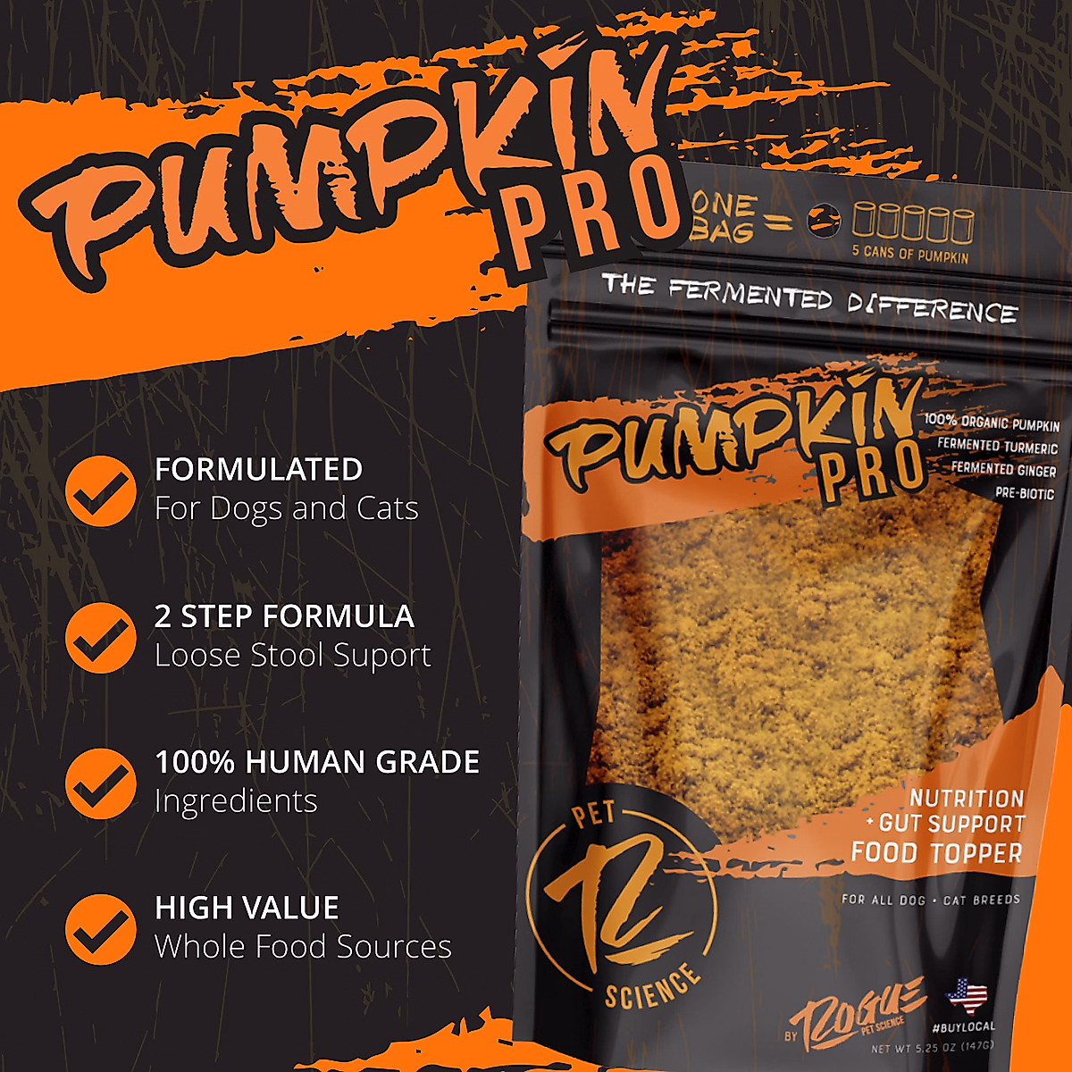 Rogue Pet Science Turmeric Plus Bundle with Pumpkin Pro Supplements for Dogs