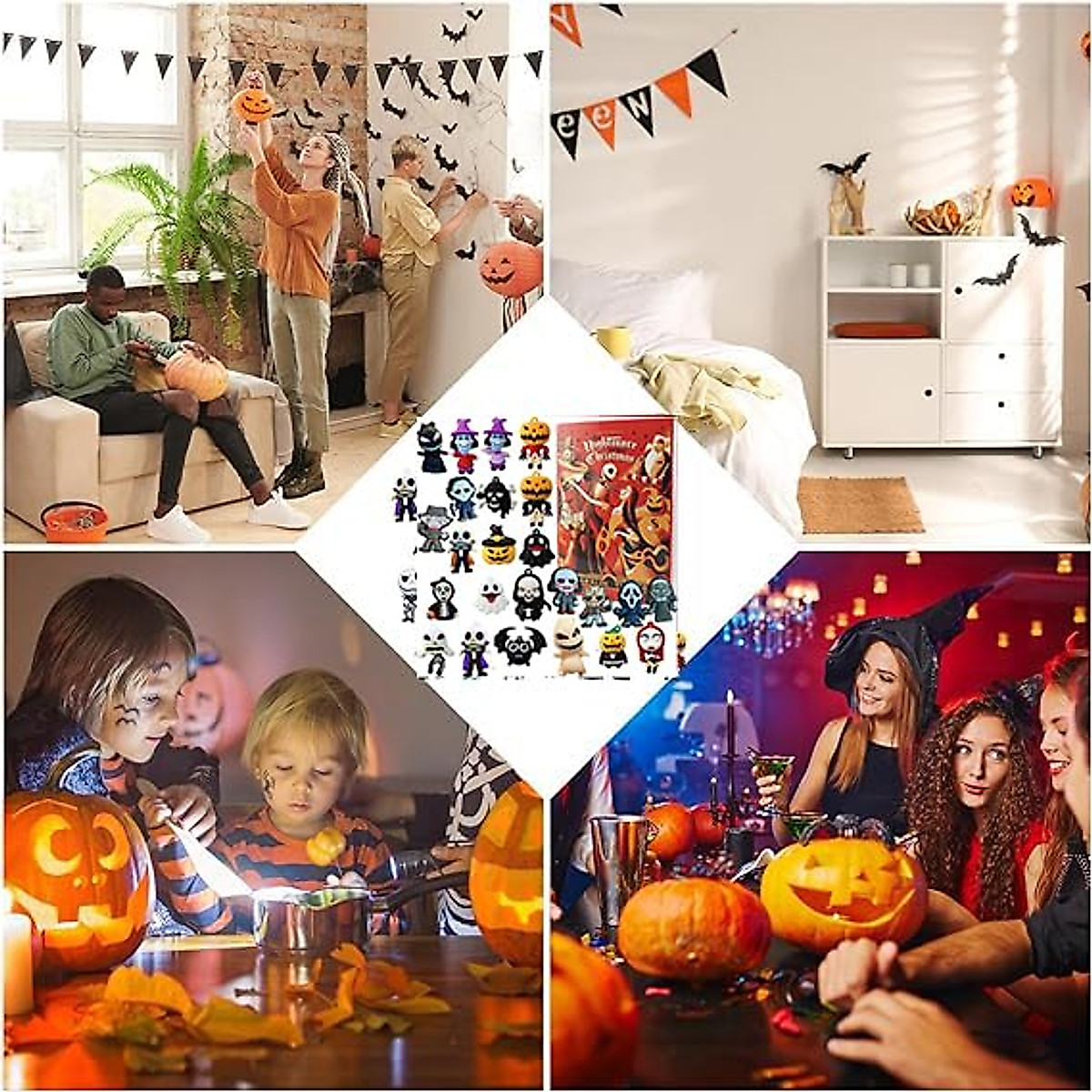 2023 New Halloween Christmas Scary Doll Advent Calendar 2023 Kids - 24 Day Halloween Countdown Calendar, Pre-Christmas Doll Nightmare Advent Calendar Gift (A+halloween)