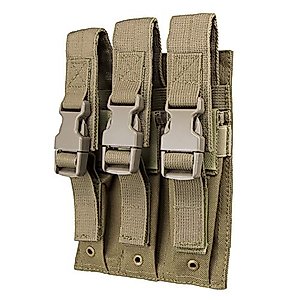 Triple Pistol MOLLE Extended Magazine Pouch 9mm & .40 S&W MP5 MP7 MP9 (Tan)