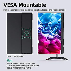 cocopar Portable Monitor – Upgraded 17.3 Inch IPS HDR 72% sRGB FreeSync USB-C 1080P FHD Eye Care Portable Screen with Type C HDMI Speakers Kickstand for Laptop PC Mac Surface Phone PS5 PS4 Xbox