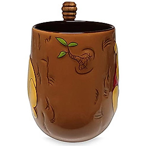 Disney Parks Exclusive - Ceramic Coffee Mug - Winnie the Pooh Sculpted with Honey Stick Stirrer, 25 ounces