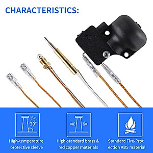 Linstaine Upgraded Patio Heater Dump Switch, Outdoor Propane Gas Heater Repair Part Thermocouple & Tilt Switch Controls Safety Kit, Garden Heater Igiter Replacement Part