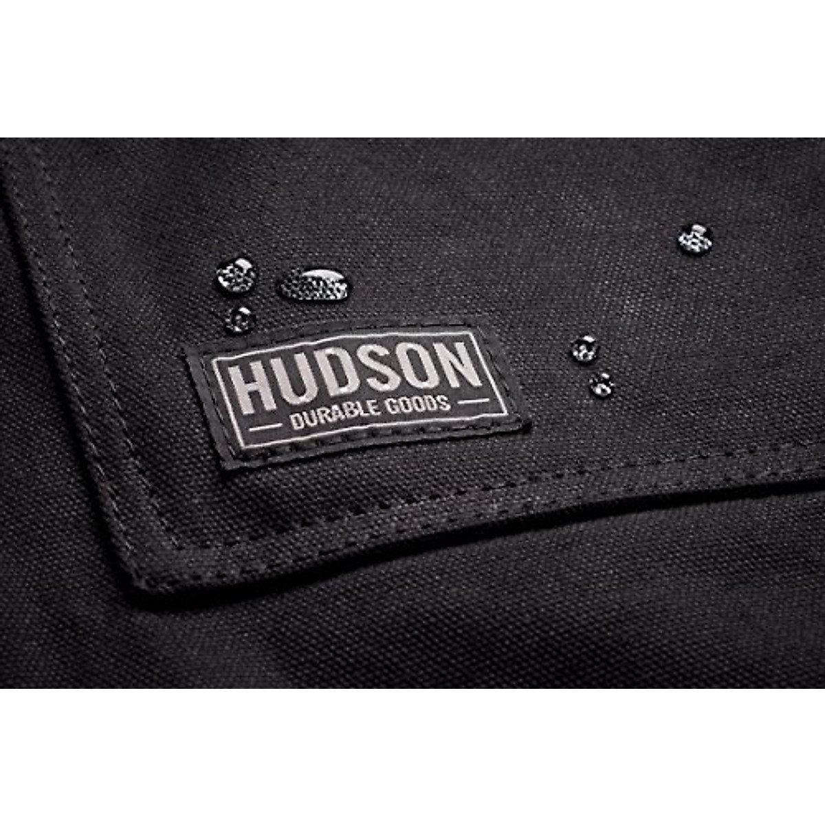 Hudson Durable Goods - Waxed Canvas Apron - Black Apron for Men and Women - With Pockets & Crossback
