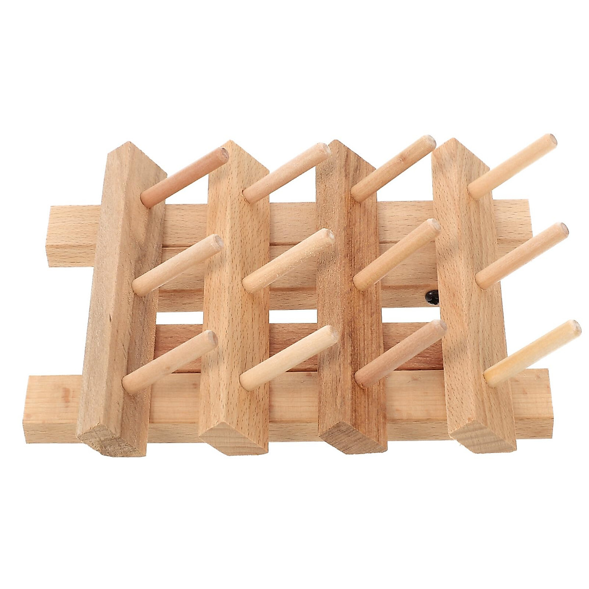 EXCEART 12 Spool/Cone Wooden Thread Rack Wooden Folding Thread Holder Organizer Sewing Embroidery Thread Rack for Sewing Embroidery Quilting Craft