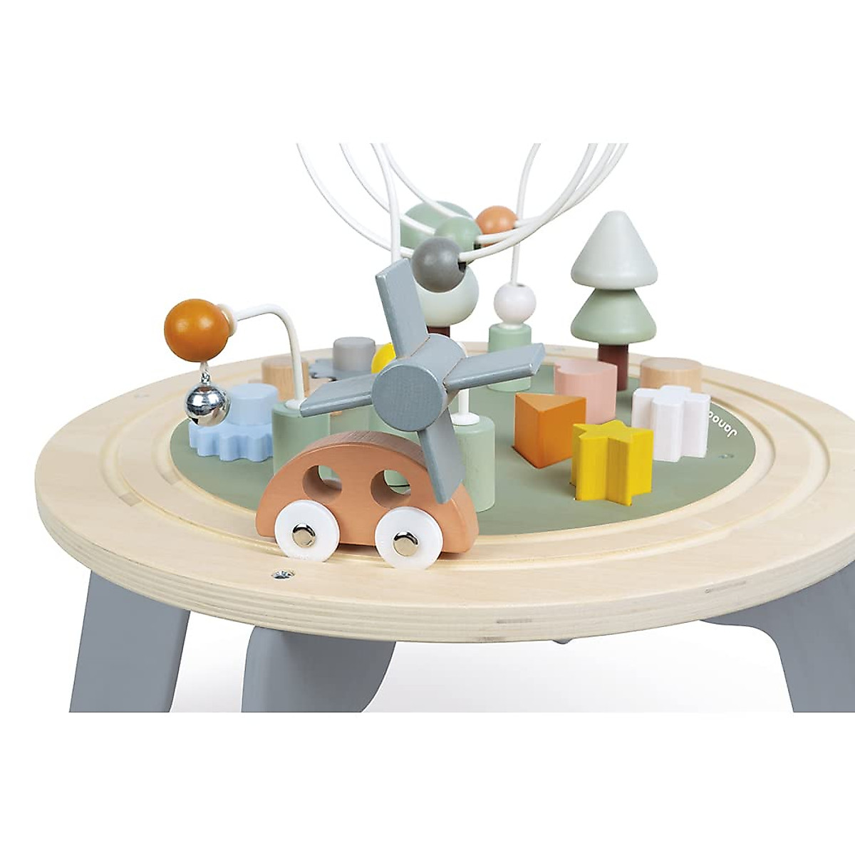 Janod J04402 Sweet Cocoon Wooden Activity Multi-Play Table Toddlers – Fine Motor Development – Non-Slip Feet – Water Painted and FSC Certified – Suitable for Age 1 Year and Above