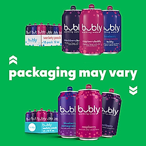 bubly Sparkling Water, Triple Berry Variety Pack, Zero Sugar & Zero Calories, Seltzer Water, 12 Fl Oz Cans (Pack of 18)