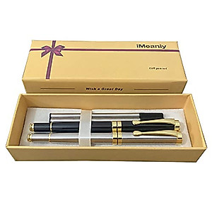 iMeaniy Luxury Ballpoint Pen Writing Set,Elegant Fancy Pens for Signature Colleague Students Boss,Executive Nice Pens for Business Birthday Gift with Gift Box,2 extra 0.5 mm refill(2 pens)