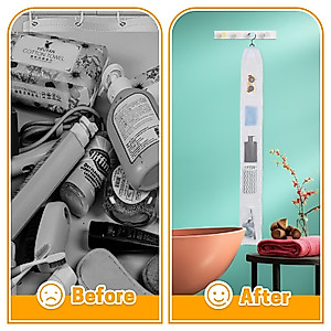 5 Pockets Mesh Storage Shower Caddy Hanging Mesh Shower Pockets with Rotating Hanger 57 x 6 in Space Saving Bathroom Organizer Hanging Storage Bag for Travel RV Camper Cruise Ship Essentials (White)