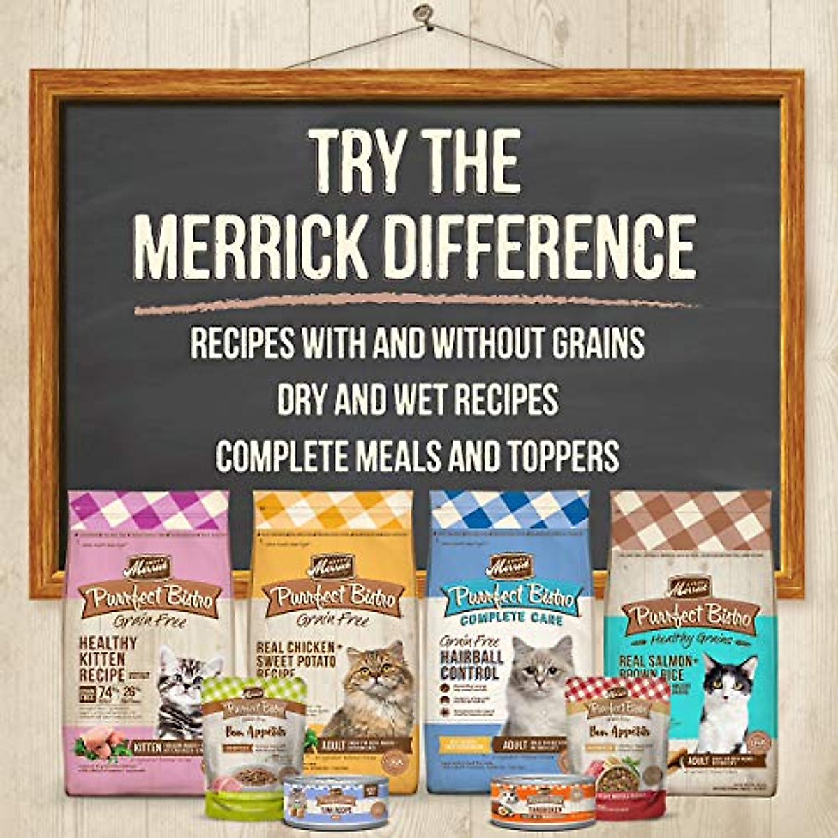 Merrick Purrfect Bistro Grain Free Natural Dry Cat Food For Adult Cats, Real Salmon And Sweet Potato Recipe - 12 lb. Bag