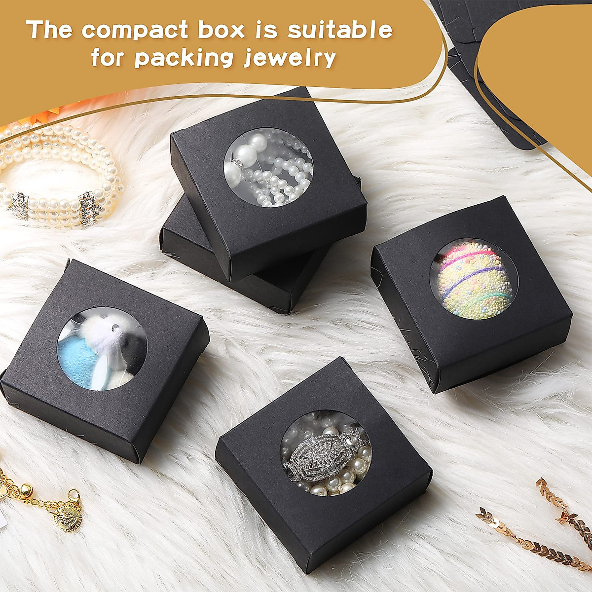 100 Pcs Soap Boxes Soap Wrappers Soap Packaging Candy Boxes Small Black Gift Box Small Cookie Boxes with Window 3x3x1 Gift Boxes for Homemade Soap Making Party Favor Packaging