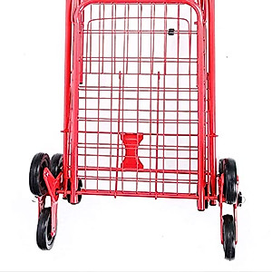 Shopping Trolley on Wheels Multi Function Shopping Cart Fashion Folding Trolley Trolley is Not Easy to Deform and Durable Storage Hand Trucks,Black ,
