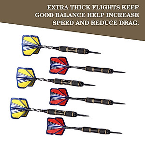 Niubixx Standard Dart Flights 30 Sets 90 Pcs Durable PET and Laser Replacement Feather Tail Wing - Perfect Accessories Equipment Supplies for Dart Games