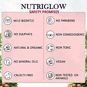 NUTRIGLOW Naturals English Rose Shampoo, Scalp De-Tox, Organic Extracts, Control Dandruff and Damage Repair, Best For Dry Scalp, Soothing To Hair, No Parabens & Sulphates 10.14 Oz