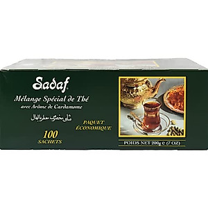 Sadaf Cardamom Tea Bags | Special Blend Cardamom Ceylon Black Tea | Quicktea Product harvested in Sri Lanka | 100 bags (Pack of 1)