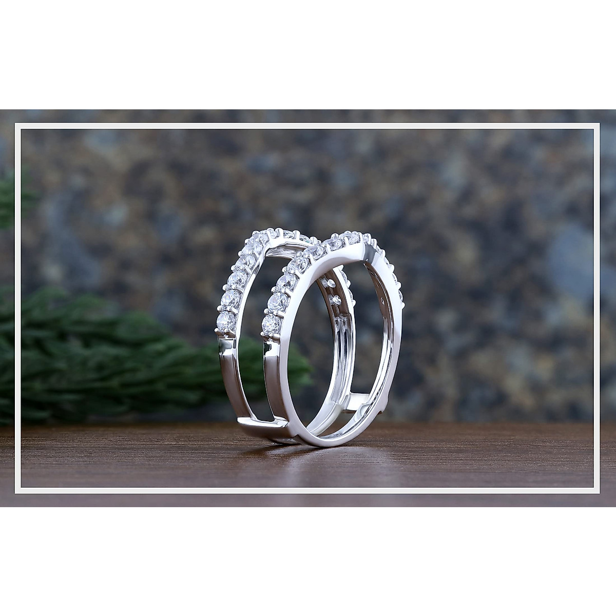 Dazzlingrock Collection Round Cubic Zirconia Wedding Enhancer Ring for Women (1.60 ctw, Color White, Clarity Clean) in 14K White Gold Size 8