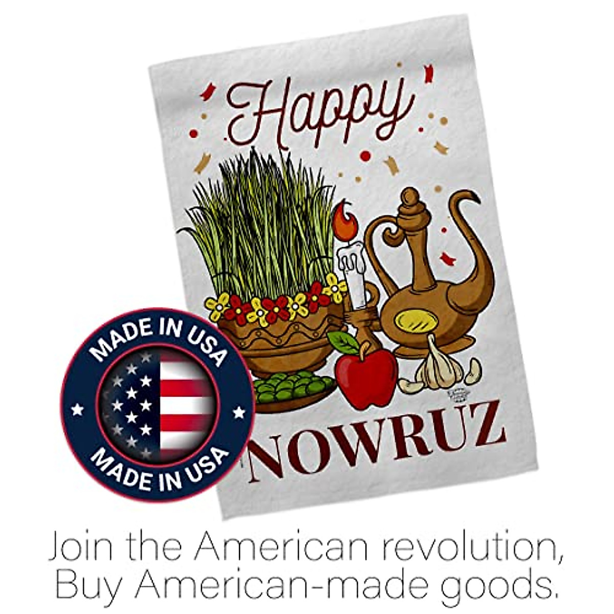 Iranian New Year Garden Flag Home Decor Banner Wall Art Patio Lawn Front Porch Room Decorations Small Outdoor Tapestry Yard Sign Celebration Persian New Year Christian Religion Day Holiday Made In USA