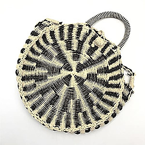 Straw Bag Hand Weave Straw Crossbody Bags For Women Circle Handle Tote Handbag Beach Bags for Womens Large Summer Weave Shoulder Bags Natural