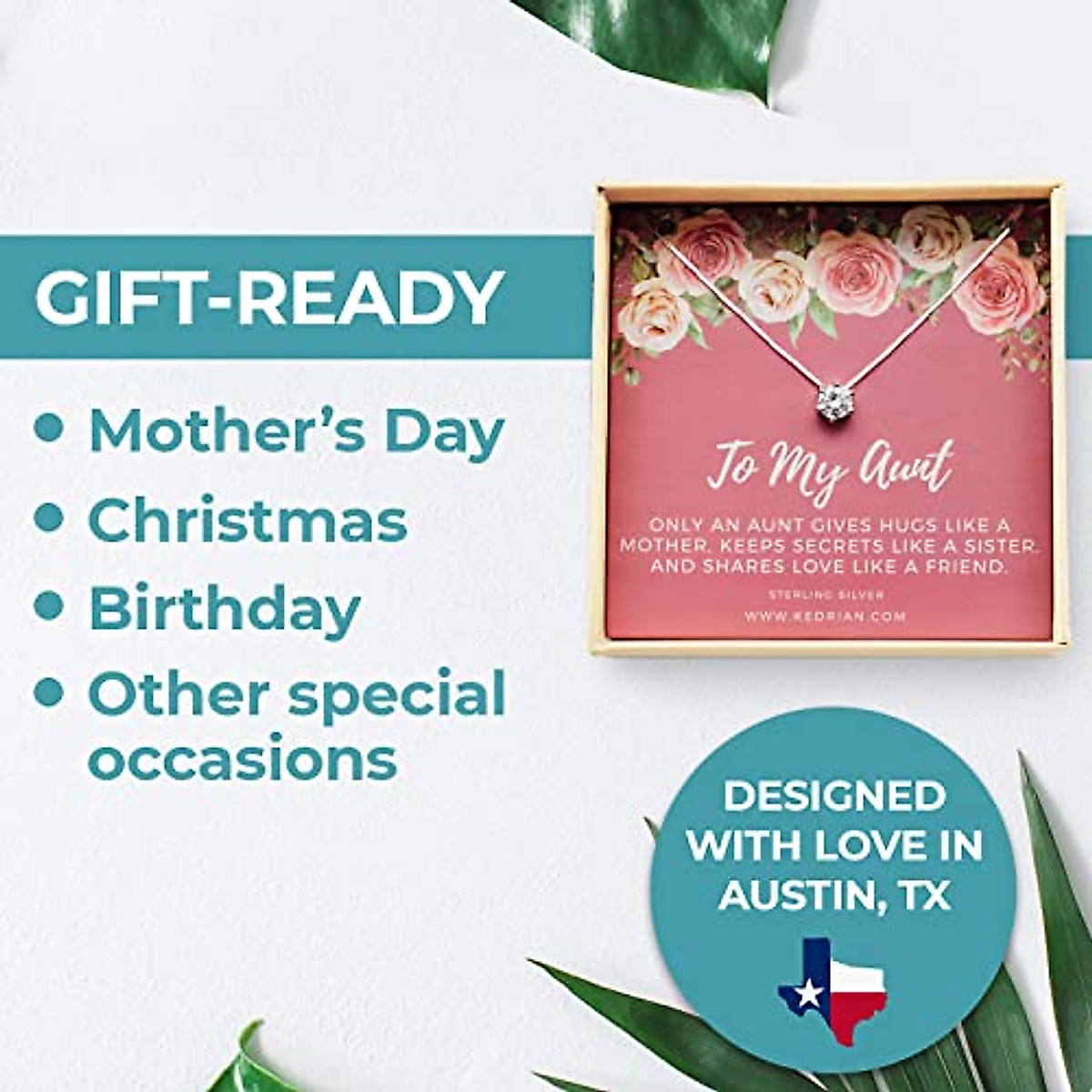 Aunt Necklace, 925 Sterling Silver Aunts Pendant Necklaces, Best Aunt Gifts From Niece And Nephew, Mothers Day Gifts For Aunt, Best Aunt Ever Gift Jewelry, Best Aunt Jewelry, To My Aunt Jewelry