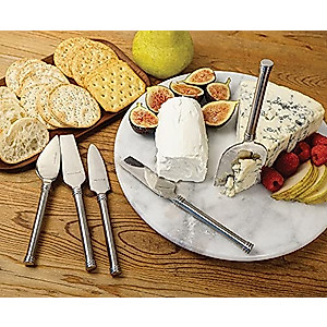 RSVP International Endurance® Stainless Steel Cheese Knives, Set of 5 | Five Different Blades | Cut & Serve Cheeses in Style | Great for Parties, Events, or Home Use | Dishwasher Safe