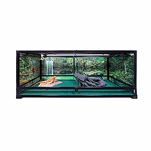 Reptile Habitat Background; Rain Forest, Waterfall, Red Leaves, for 36Lx18Wx18H Terrarium, 3-Sided Wraparound