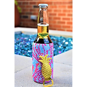 6-Pack Slim Can Neoprene Insulators in Cute Floral Patterns and Pineapple Bottle Opener| Perfect for Insulator for 12oz Tall Drinks Like White Claw, Truly, Red Bull, Spiked Seltzer, Michelob Ultra!
