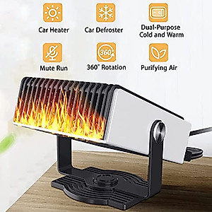 12V 150W Portable Car Heater,2 in 1 Auto Heater/Cooling Fan Car Windscreen Demister Heater Fast Heating Defrost Defogger Plug in Cigarette Lighter Automobile Windscreen Fan