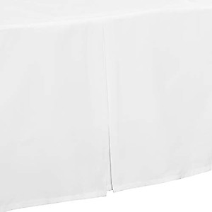 EVERYDAY KIDS White Pleated Crib Skirt; 100% Natural Cotton Nursery Crib Bedding Skirt for Baby Boys and Girls; Crib Dust Ruffle with Split Corners for Easy On and Off, 14 Inch Drop