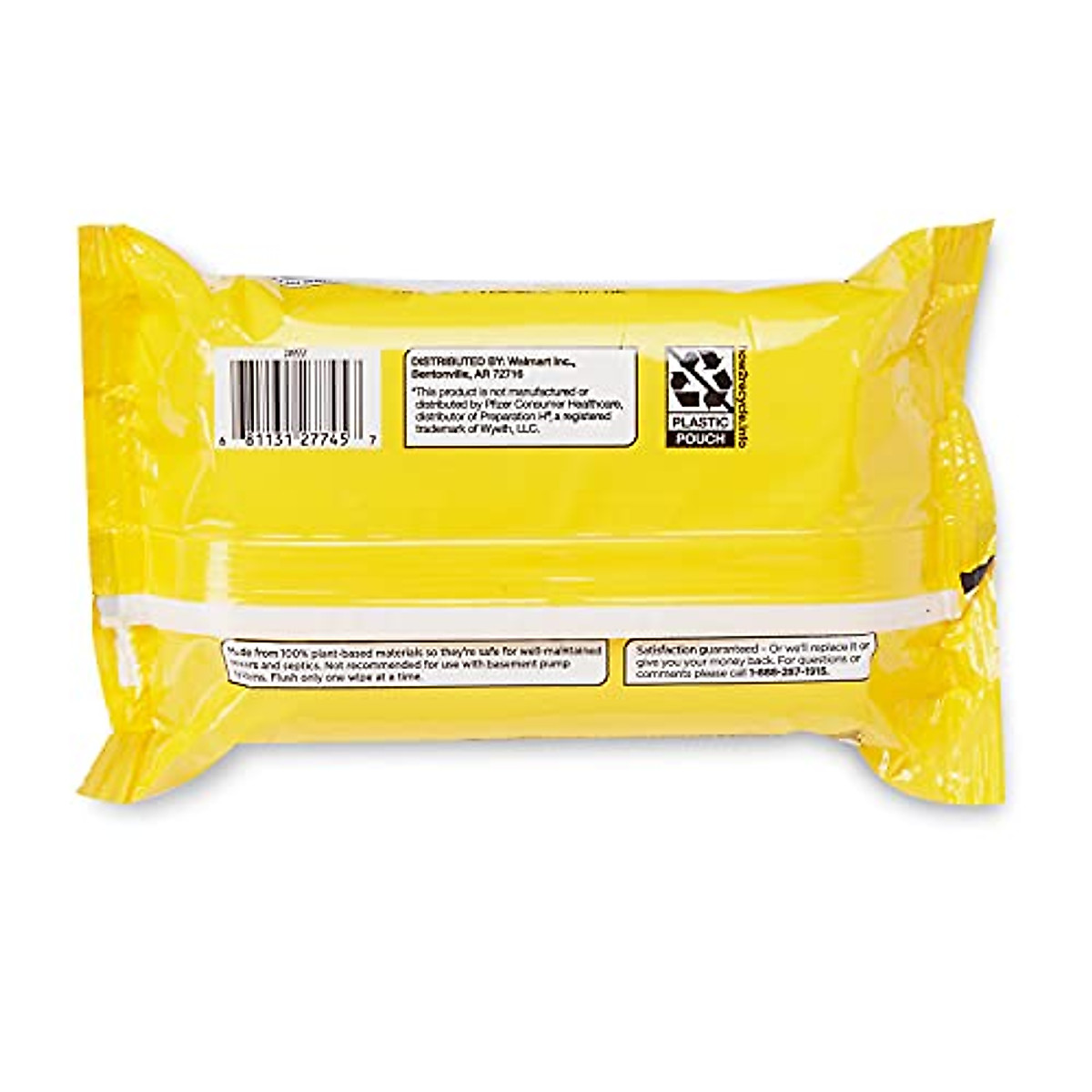 Equate Flushable Hemorrhoidal Medicated Wipes, 48 count, with Witch Hazel, 50% (Pack of 3)