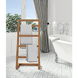AquaTeak Patented Sula Angled Teak Towel Stand
