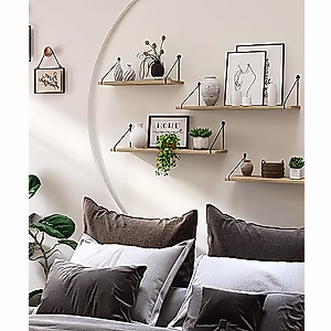 Sapowerntus Long Floating Shelves for Wall Mounted 24 Inch, Rustic Farmhouse Wood Bathroom Hanging Extended Shelf, Bedroom Living Room Kitchen Office Display, Storage Decor Set of 2, Brown