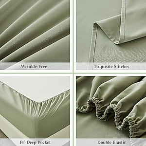 TASHMIA Bedding Queen Sheet Set 60"x 80" x 12" Deep Pocket 100% Egyptian Extra Long Staple Cotton 400 Thread Count & Silky Sateen Weave Hotal Collection Soft Luxury Bedding Sheets Silver Solid