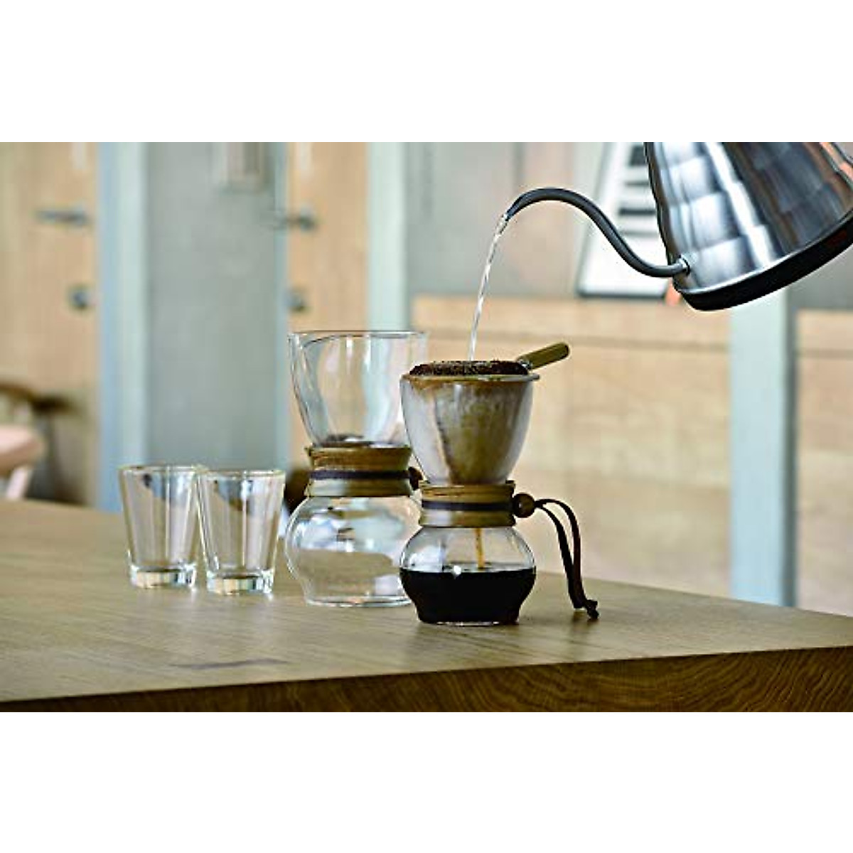 Hario Woodneck Drip Pot, 480ml, Acacia Wood