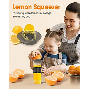 COOL KNIGHT Personal Blender, 500W Portable Blender for Shakes and Smoothies, 10 Pieces Personal Smoothie Blender Set, With 2 * 20 oz Travel Mugs, Carrier Bag, Cooler Stick and Lemon Juicer.BPA Free