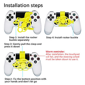 LICHIFIT Game Controller Mini Steering Wheel Replacement for Sony PS4 Racing Game Accessories