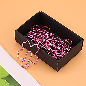 Flower Sakura Paper Clips Paperclips Creative Cute Paper Clips for Paper Non Skid Usually for Office School Book Notebook Document Organizing and so on (12 Pieces - Pink)