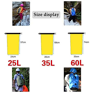 CLGTY Waterproof Dry Bag Backpack 23L 35L 60L, Portable Dry Storage Bag For Water Sports - Fishing, Boating, Kayaking,Camping, Surfing, Rafting Gifts For Men And Women-green-60L